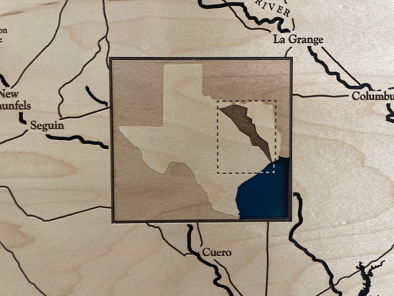 Trinity River Map Texas Map Dallas Map Custom River Map - Etsy