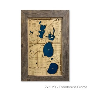 Chain of Lakes Map, Minnesota Lake Map, Custom Lake Map, Custom Lake ...