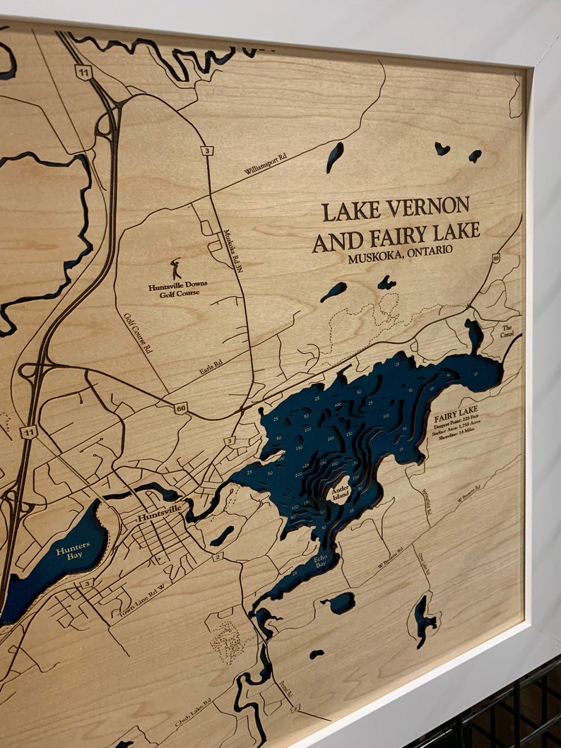 Fairy Lake Map Vernon Lake Wood Lake Map Custom Lake Map - Etsy