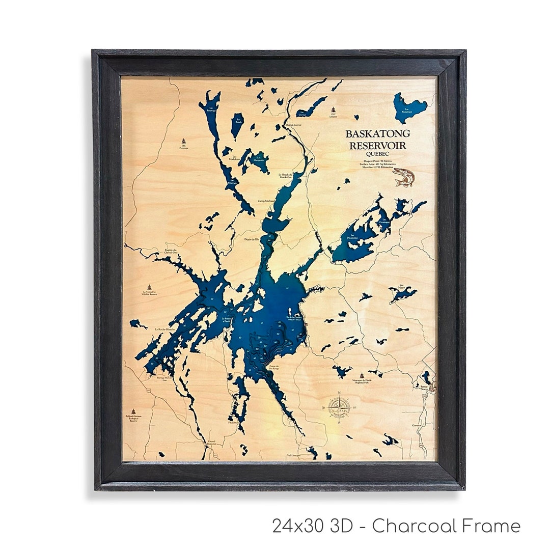 Baskatong Reservoir Map, Baskatong Lake, Wood Lake Map, Wood Lake Sign ...