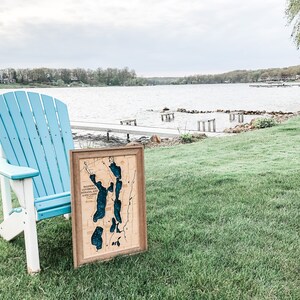3D Custom Lake Map, Lake House Décor, Wood Depth Map, Personalized ...