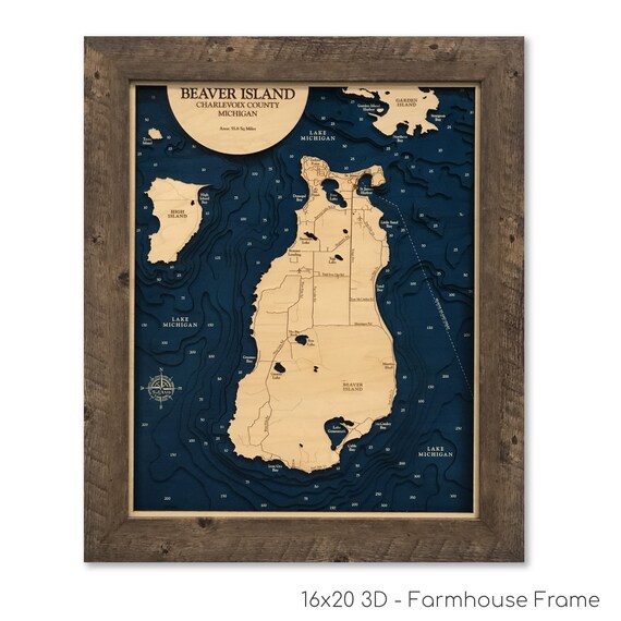 Beaver Island Custom Wood Map Lake Sign Custom Lake Lake | Etsy