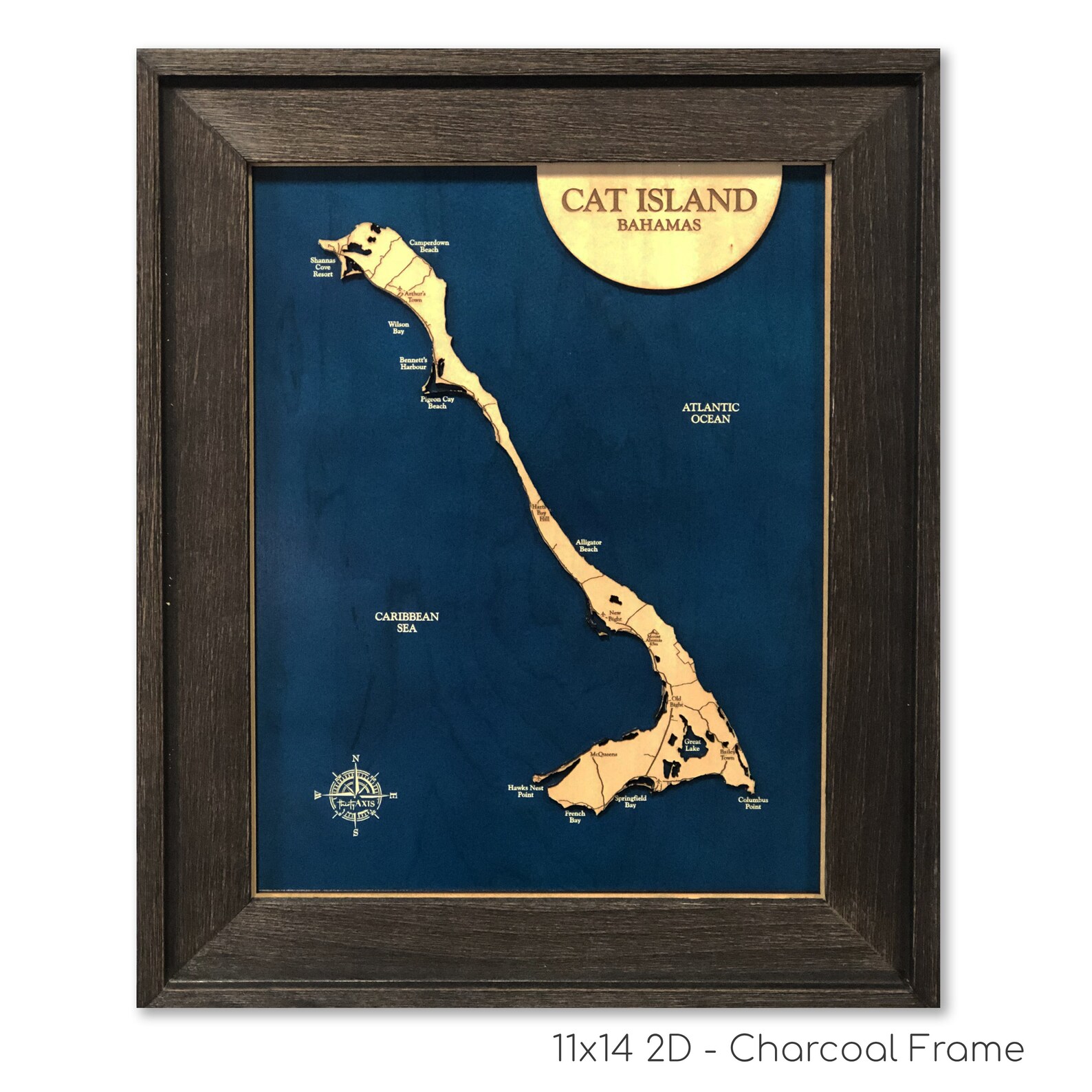 Cat Island Map Custom Wood Map Bahamas Art 3D Wall Art - Etsy