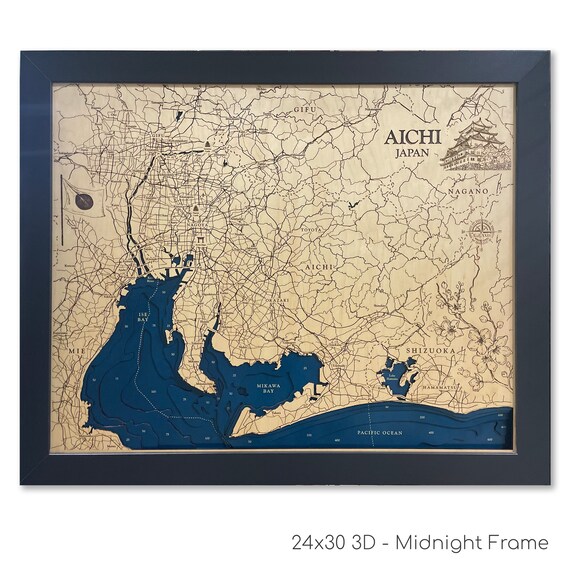 Aichi Map Aichi Japan Japan Map Japanese Map Wood Map Art | Etsy