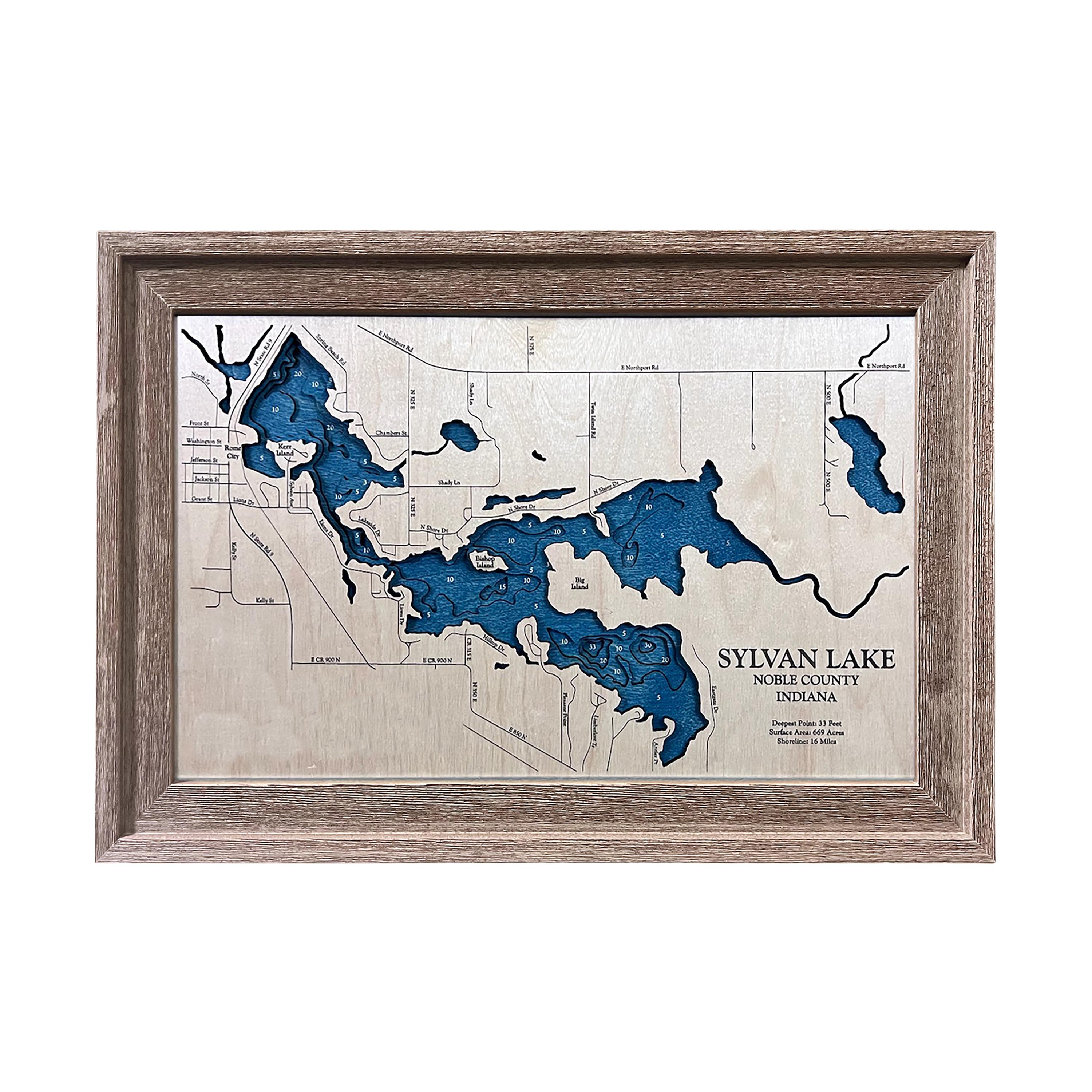 Sylvan Lake, 3D Lake Map, Wood Lake Map, Custom Lake Map, Custom Lake ...