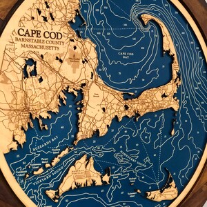 Cape Cod Map, Cape Cod 3D Map, Cape Cod Wood Map, 3D Wood Map, Nautical ...