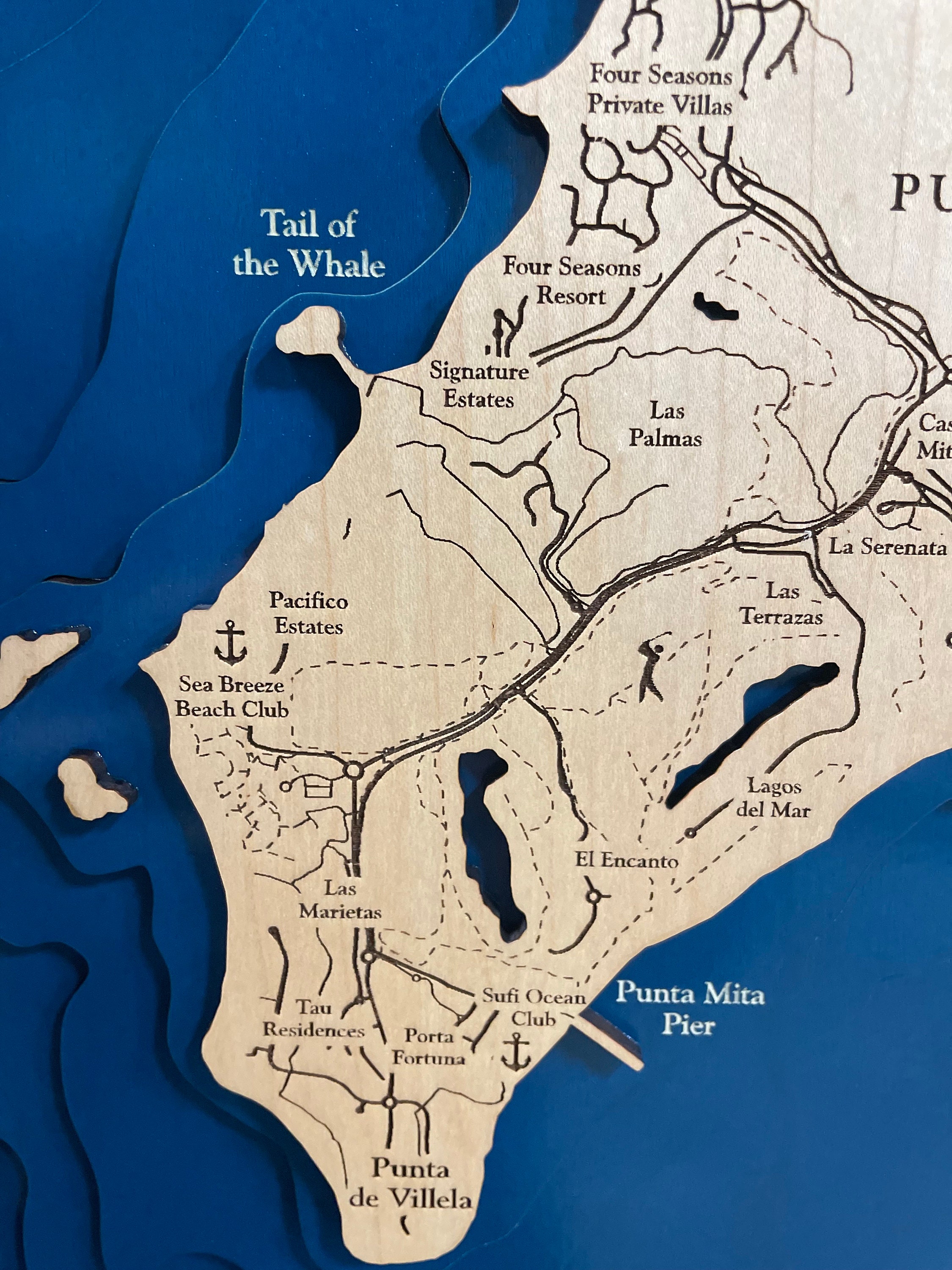 Mapa de Punta Mita Mapa de Madera de México Mapa De Madera - Etsy España