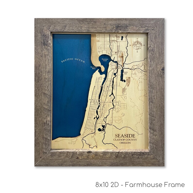 Seaside Oregon Map Custom Island Sign Seaside Map Oregon - Etsy