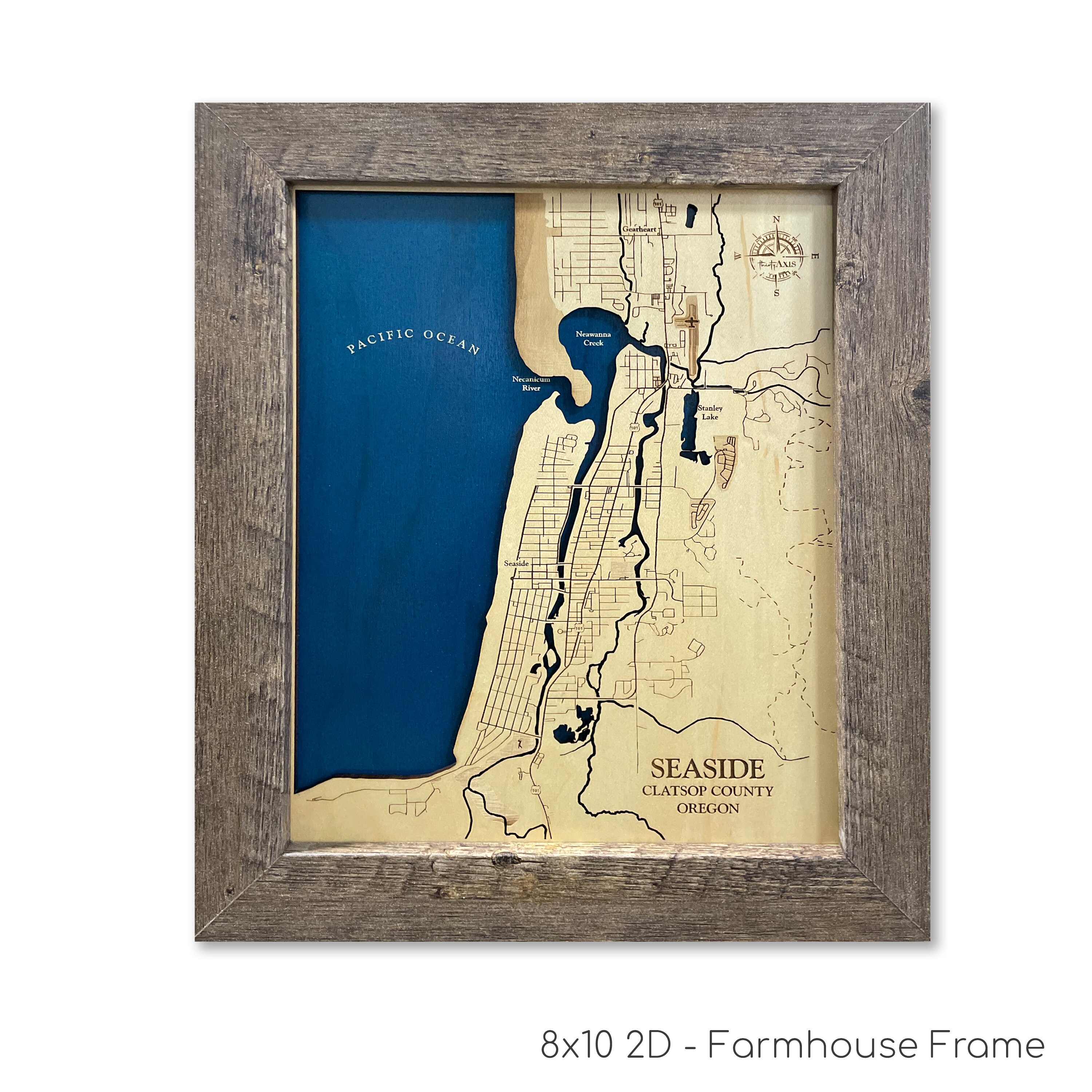 Seaside Oregon Map Custom Island Sign Seaside Map Oregon - Etsy