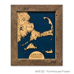 Cape Cod Map, Cape Cod 3D Map, Cape Cod Wood Map, 3D Wood Map, Nautical ...