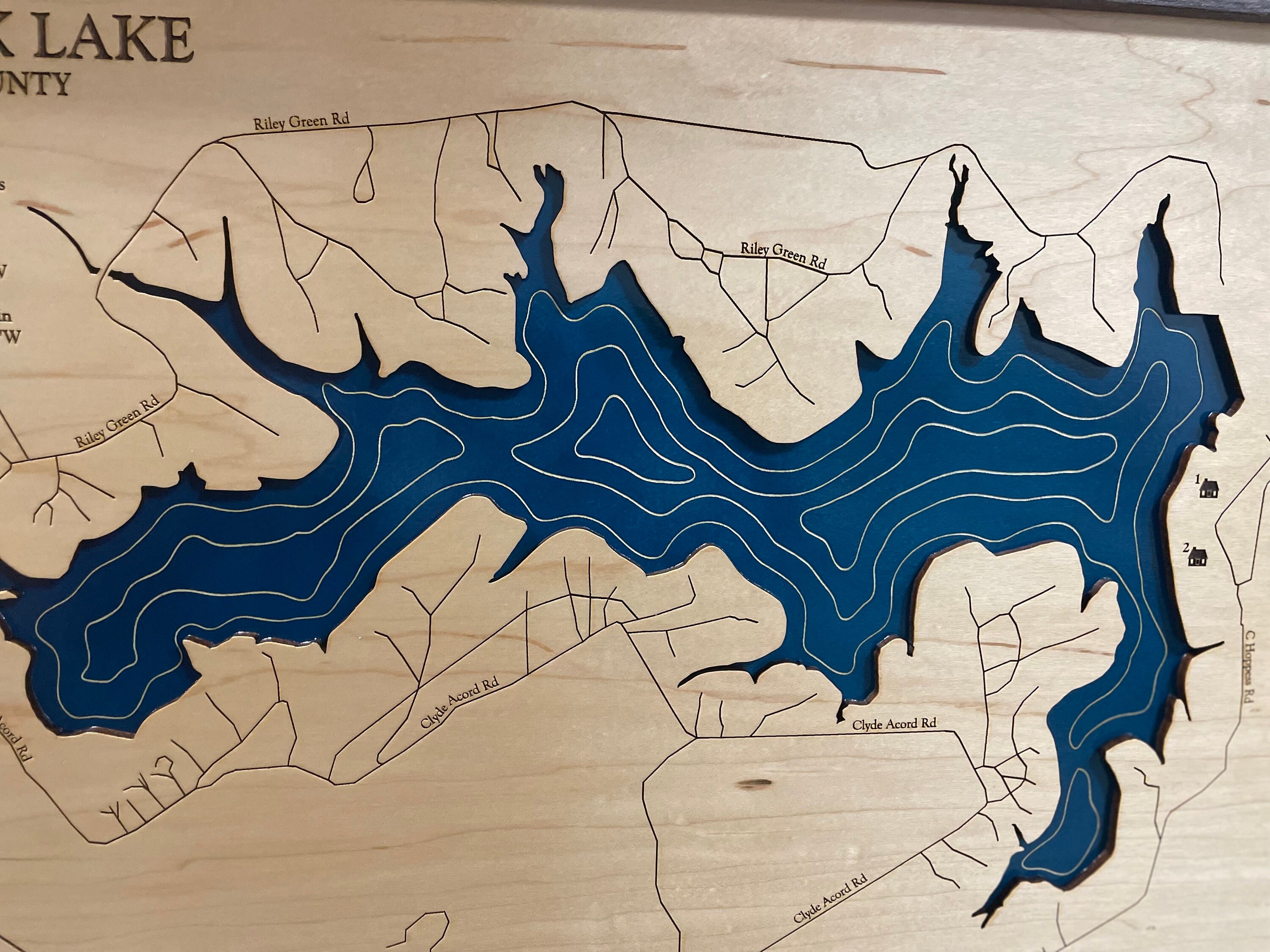 Camp Creek Lake Lake Map 3D Lake Map 3D Wood Map Custom - Etsy