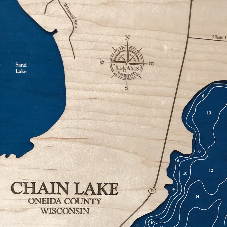 Chain Lake Custom Wood Map Custom Lake Sign Lake Art - Etsy Canada