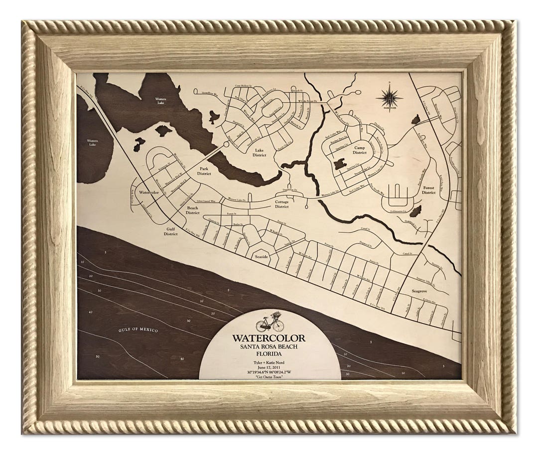 Watercolor Florida Map - Custom Wood Map - Wood Contour Map - 3D Wall ...