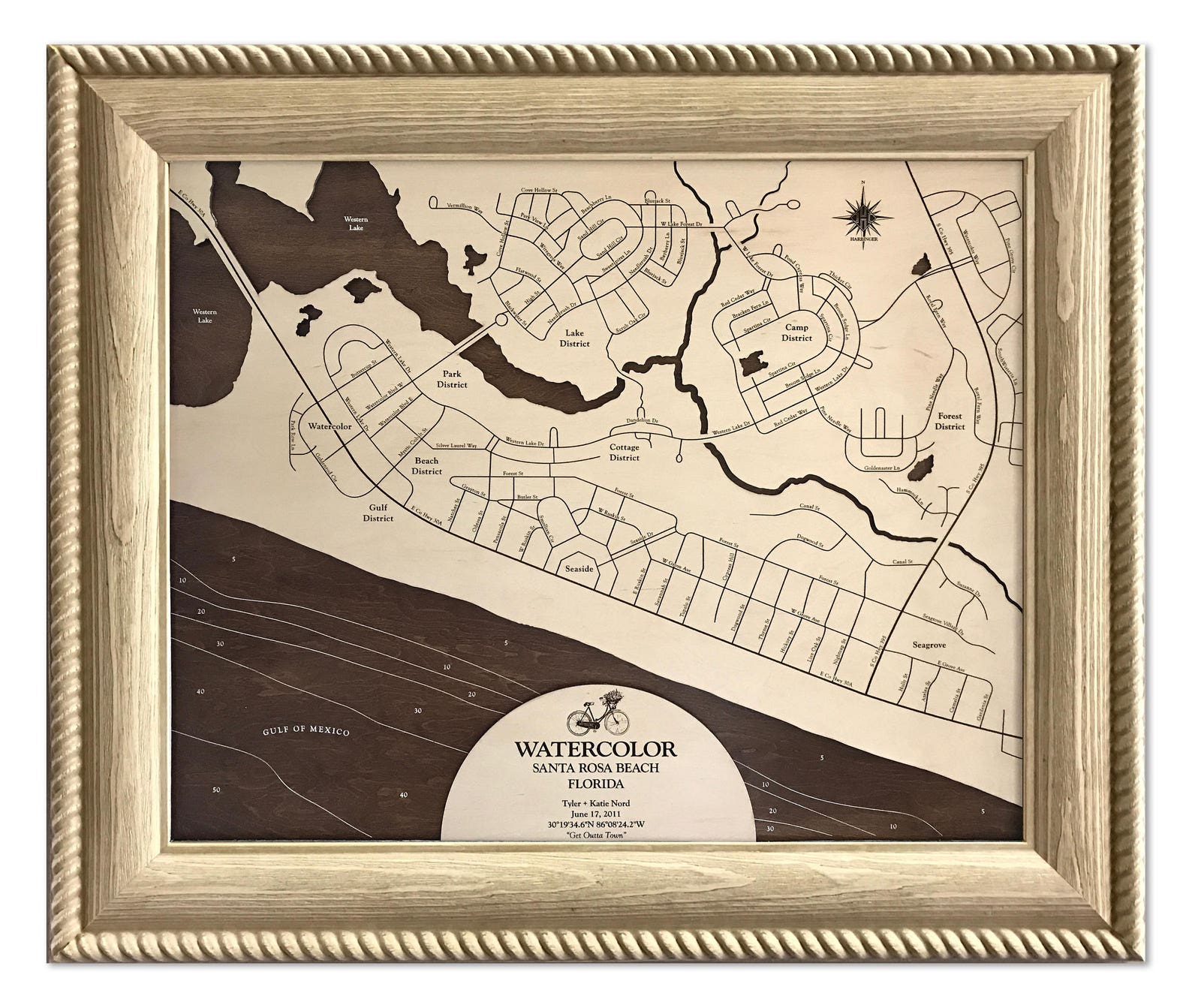 Watercolor Florida Map Custom Wood Map Wood Contour Map - Etsy