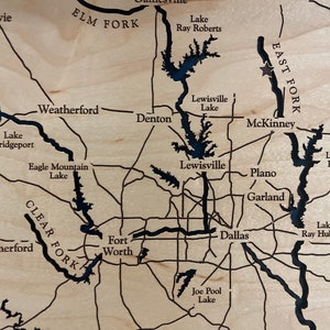 Trinity River Map, Texas Map, Dallas Map, Custom River Map, Custom ...