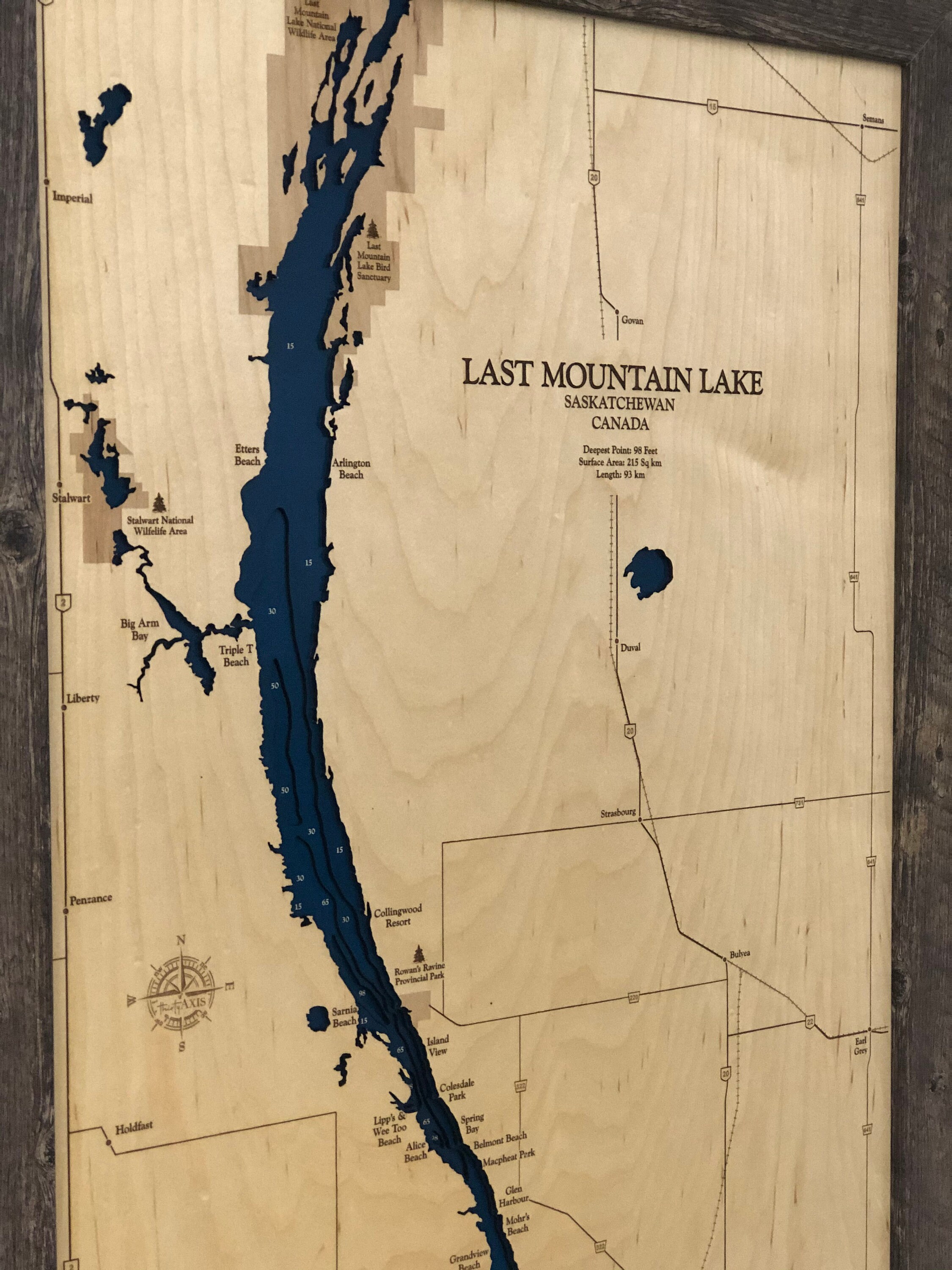 Last Mountain Lake Map Custom Wood Map 3D Wall Art Contour | Etsy
