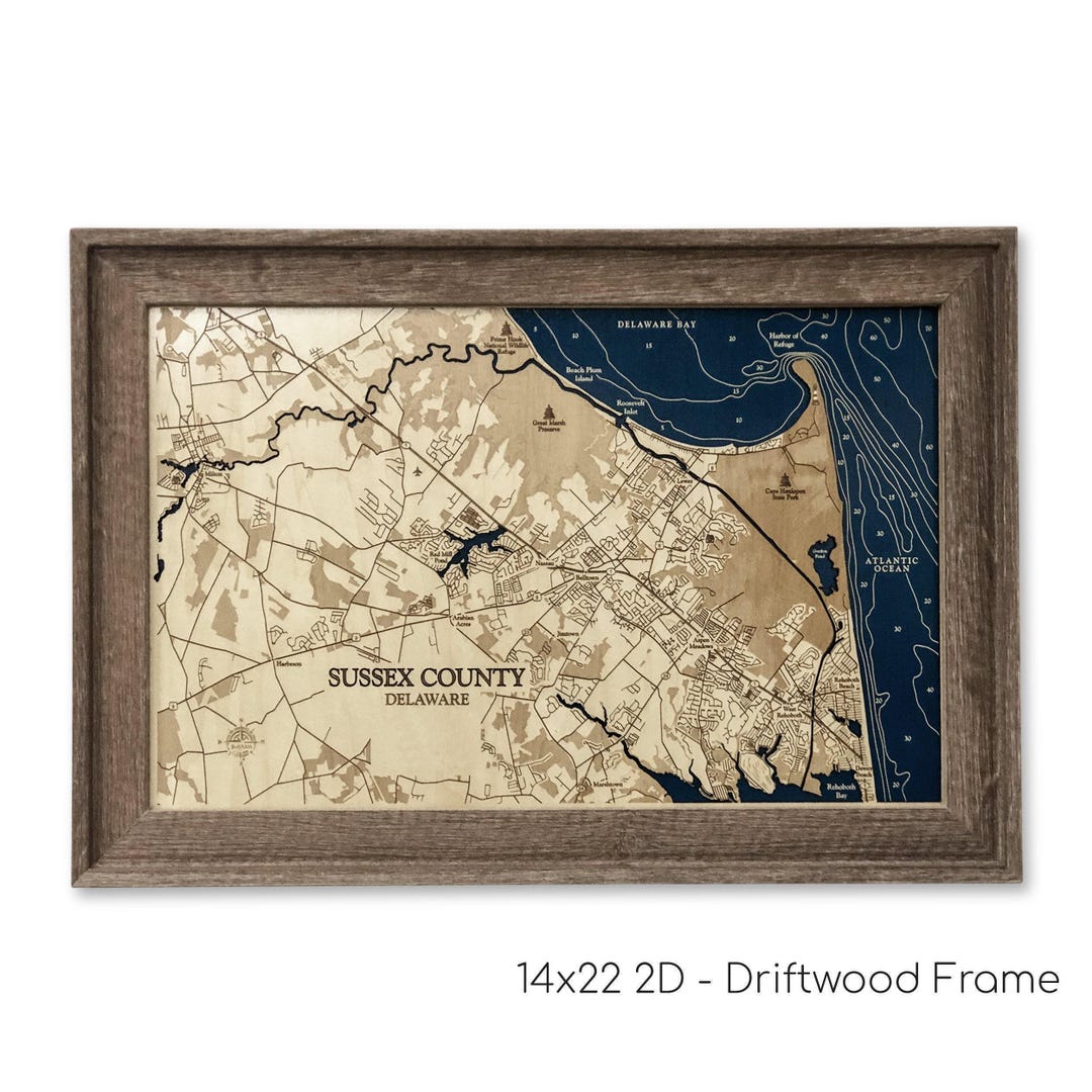 Sussex County, Delaware Map, Seaside Map, Delaware Coast, Chesapeake ...