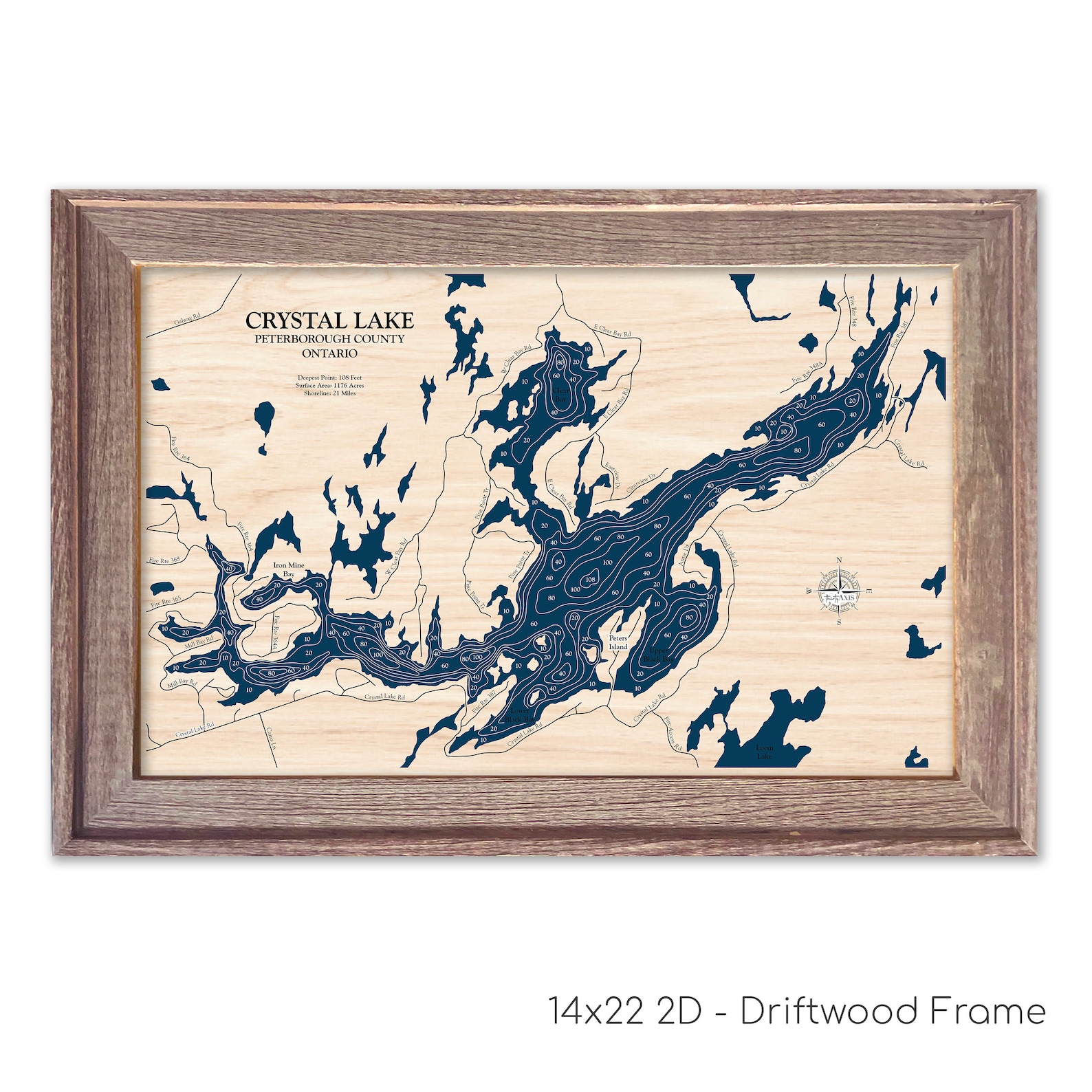 Crystal Lake Map Wood Lake Map Custom Lake Map Custom Lake - Etsy
