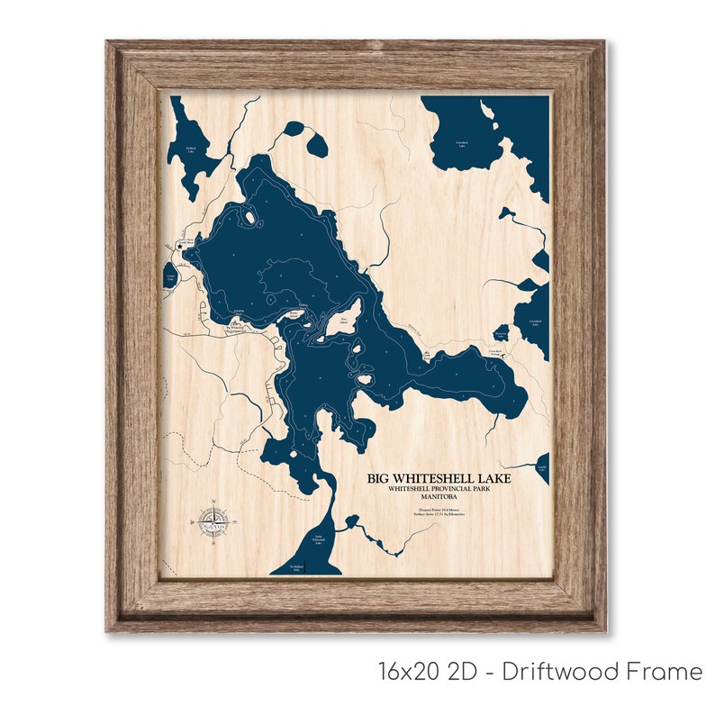 Big Whiteshell Lake Map Custom Wood Map Lake Map 3D Wall - Etsy
