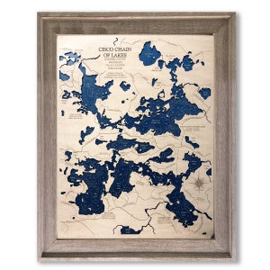 Cisco Chain of Lakes Map - Custom Wood Map - Art - 3D Wall Art ...