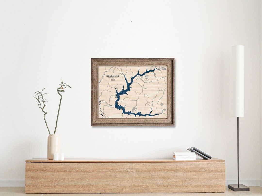 Leesville Lake Map, Custom Lake Map, Wood Lake Map, 3D Wall Art ...