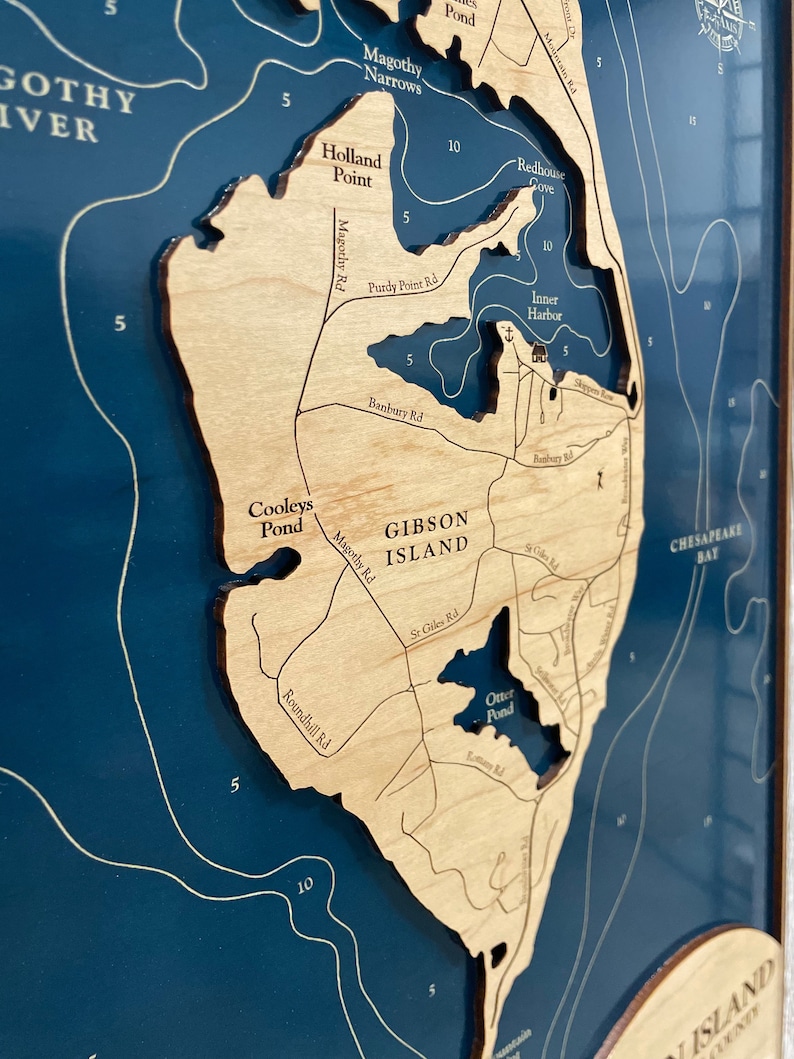 Gibson Island Map Magothy River Map Chesapeake Bay Map - Etsy