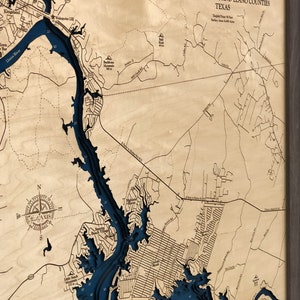 Lake Lyndon B. Johnson Map, Lake LBJ Map, Custom Lake Sign, 3D Wall Art ...