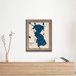 Webb Lake Map, 3D Lake Map, Wood Lake Map, Custom Lake Map, Custom Lake ...