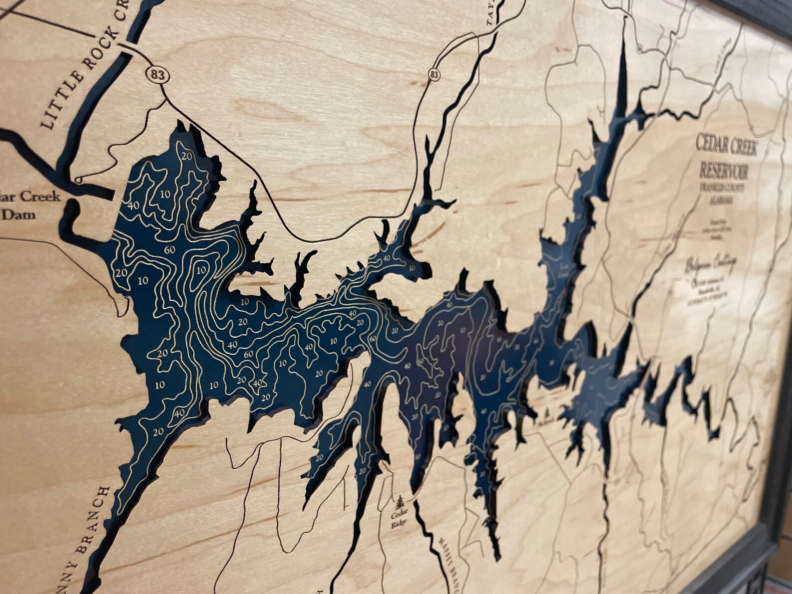 3D Custom Lake Map Lake House Décor Wood Depth Map - Etsy