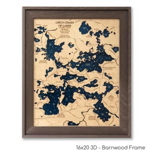 Cisco Chain of Lakes Map - Custom Wood Map - Art - 3D Wall Art ...