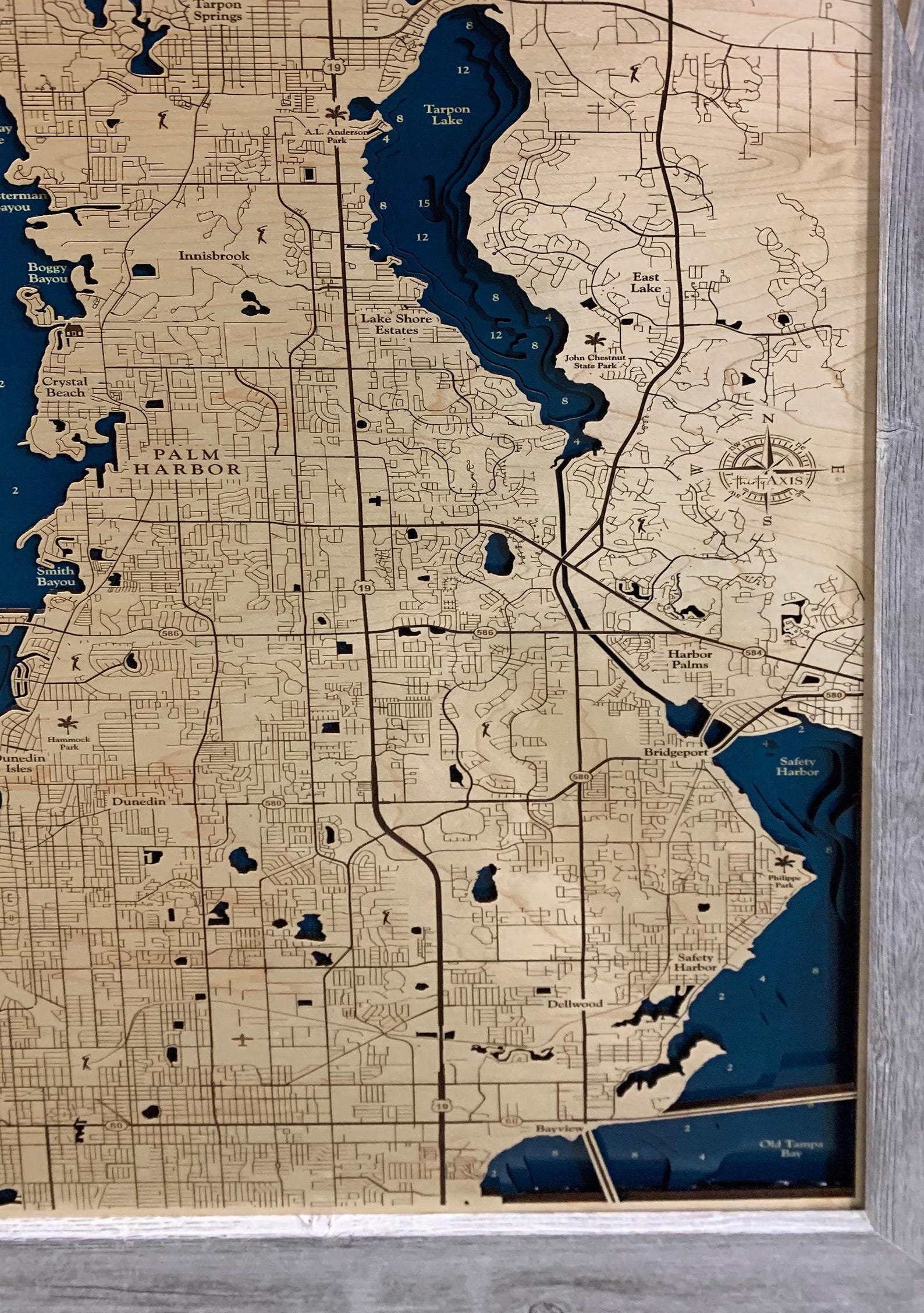 Palm Harbor Map, Clearwater Map, Florida Map, Custom Wood Map, Custom ...