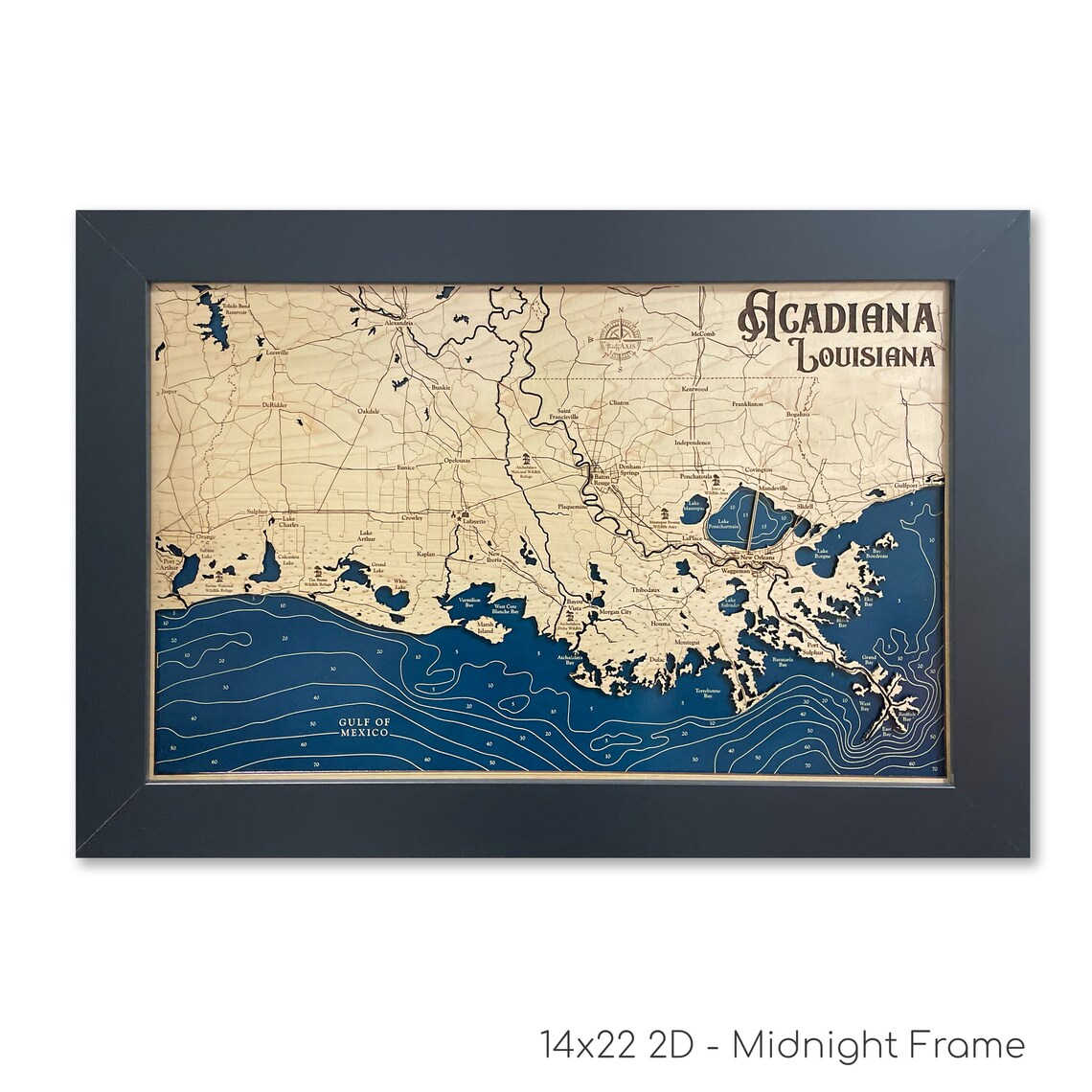 Acadiana Map Cajun Country Map New Orleans Map Lake - Etsy