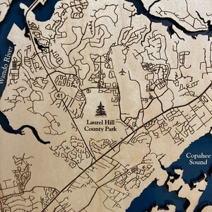 Bulls Bay Map, Bulls Bay, Custom Island Map, Charleston Map, Wood Map ...