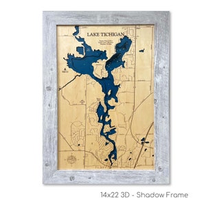 Lake Tichigan Map Tichigan Lake Custom Lake Map Custom Lake - Etsy