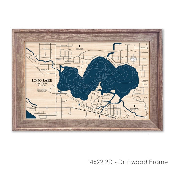 Long Lake Map Wood Lake Map Custom Lake Map Custom Lake - Etsy