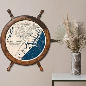 Murrells Inlet Map, Custom Wood Map, 3D Wall Art, Contour Map, Beach ...