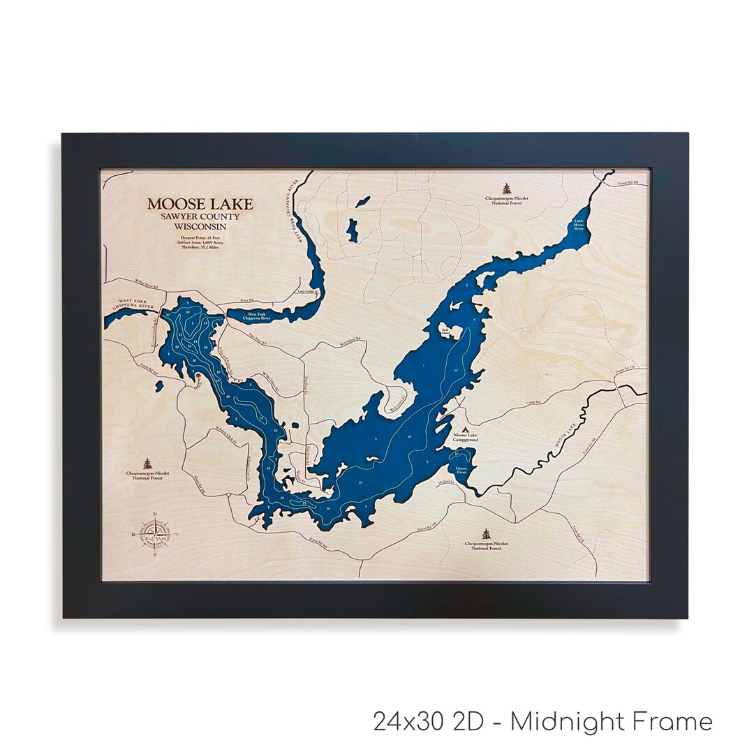 Moose Lake Map, Moose Lake, Wood Lake Map, Wood Lake Sign, Lake Art ...