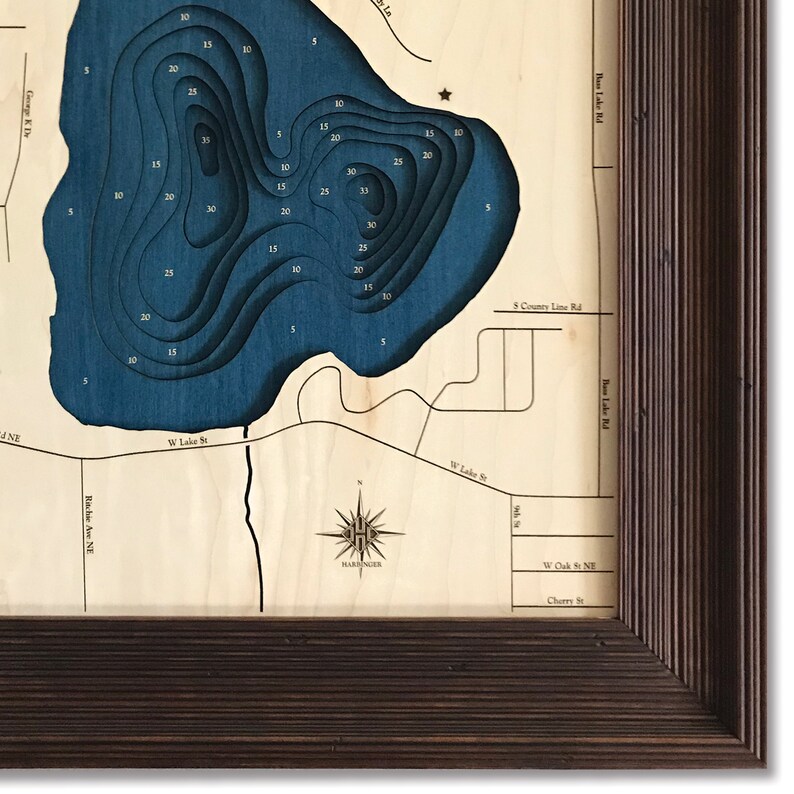 Sand Lake Custom Wood Map Art 3D Wall Art Contour Map - Etsy