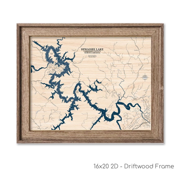 Hiwassee Lake Map Hiwassee Lake Custom Lake Map Wood Lake - Etsy