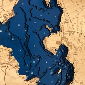 Lake Livingston - Custom Wood Map - 3D Wall Art - Contour Map - Lake ...
