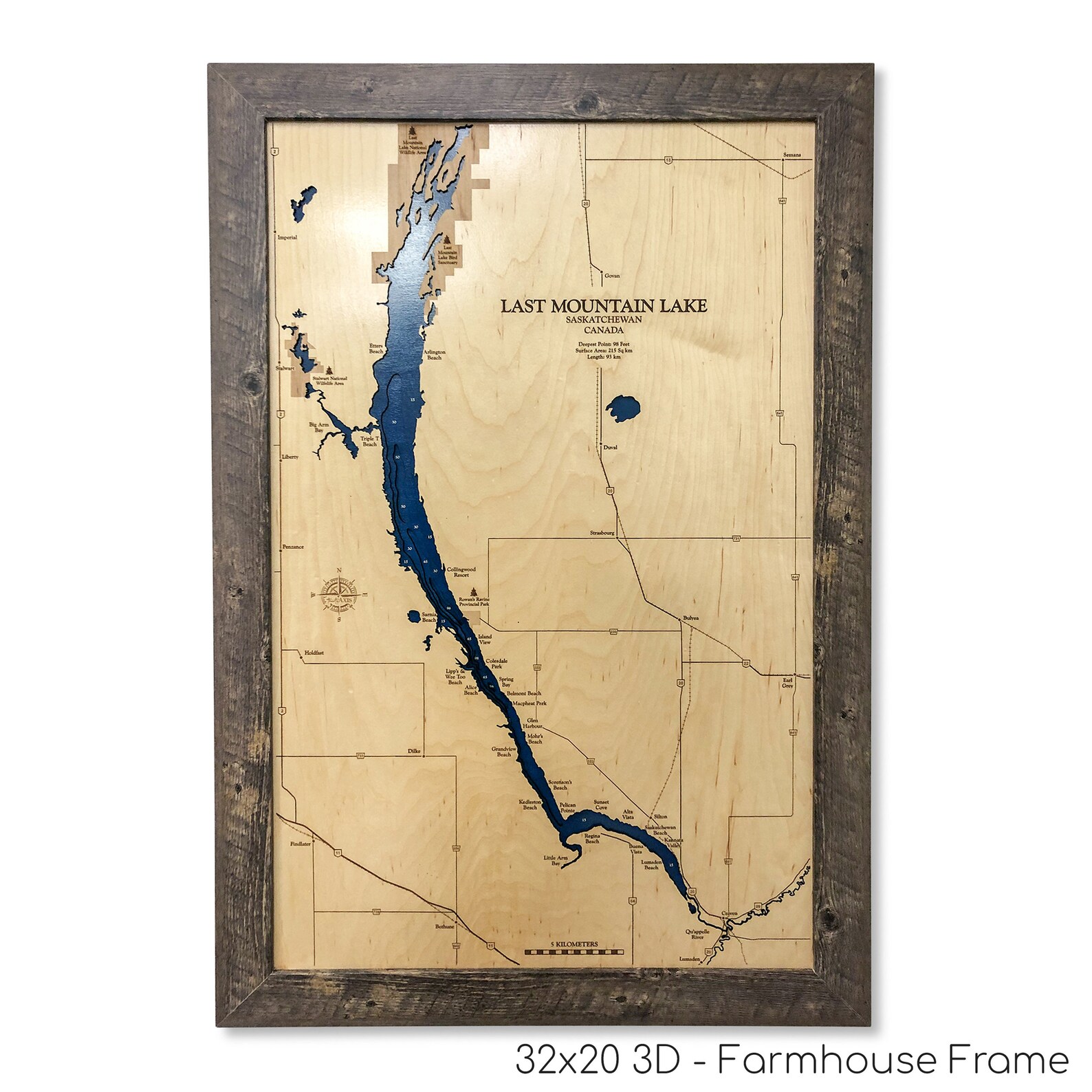 Last Mountain Lake Map Custom Wood Map 3D Wall Art Contour | Etsy