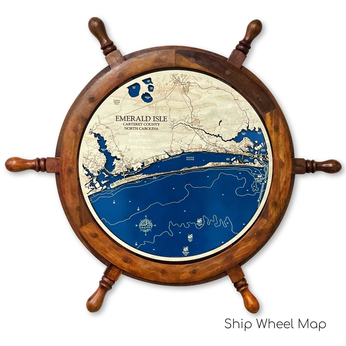 Emerald Isle Map Crystal Coast Map North Carolina Map - Etsy Canada