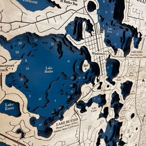 Butler Chain of Lakes Map, Wood Lake Map, Custom Lake Map, Custom Lake ...