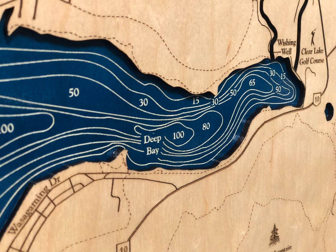 Clear Lake Map Custom Wood Map Lake Map 3D Wall Art | Etsy