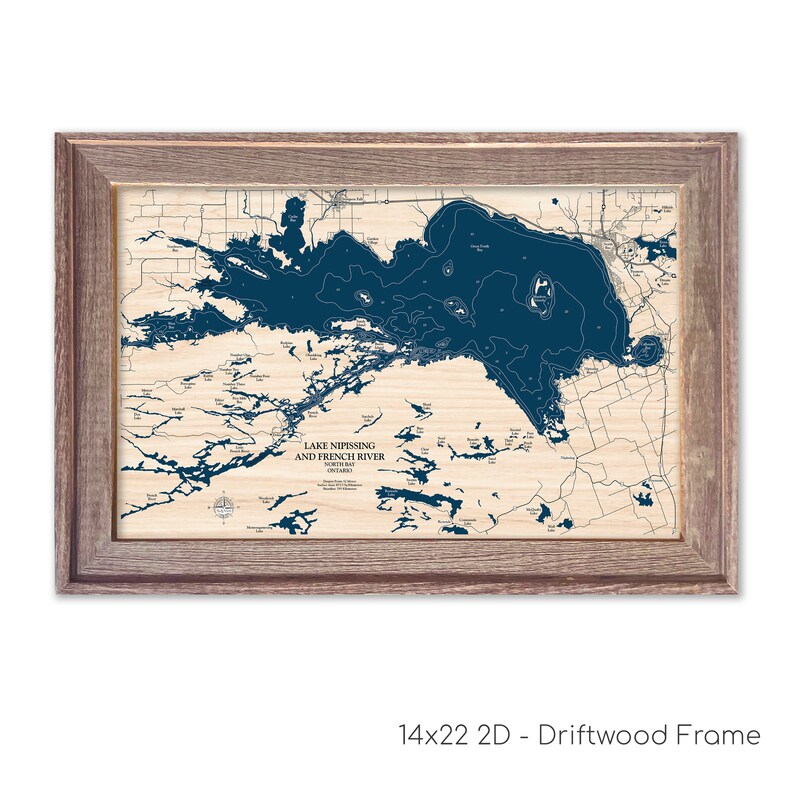 Lake Nipissing Map French River Map Custom Lake Map Custom - Etsy