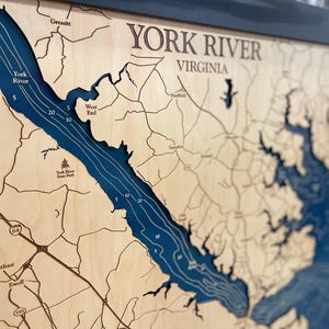 York River Map, Chesapeake Bay Map, Custom Island Map, Wood Map ...