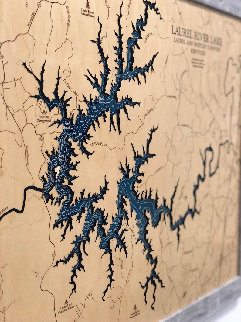 Laurel River Lake Map Laurel River Map Custom Lake Art 3D - Etsy Australia