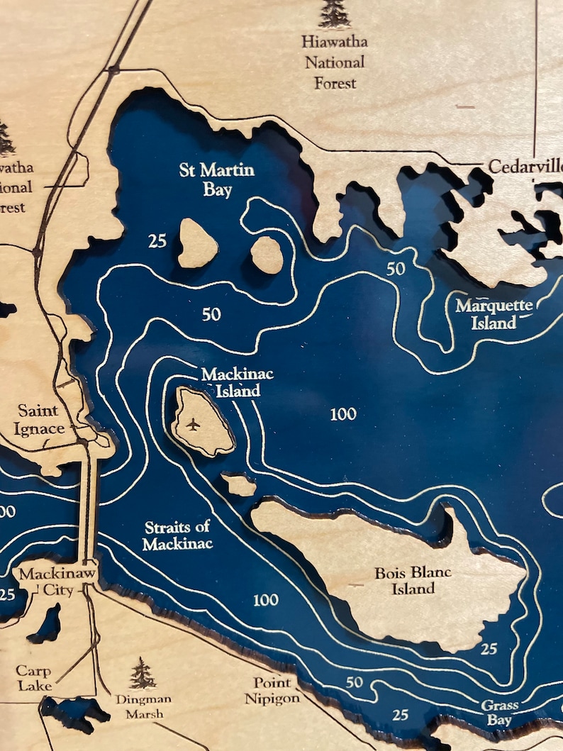 Sault Ste Marie Map Mackinaw Island Map Mackinac Map - Etsy