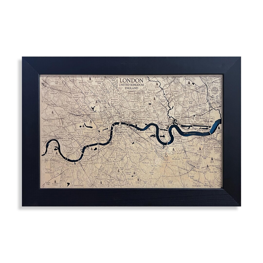 London Wall Map: Custom Laser Cut Wood - Framed, Handcrafted - Etsy UK
