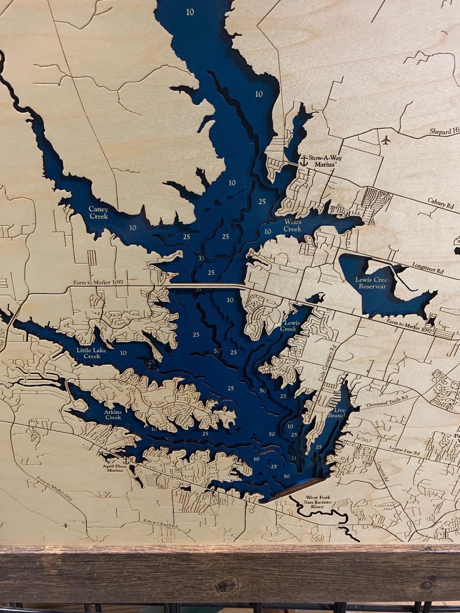 Lake Conroe Map, Lake Conroe Wood Map, Wood Lake Map, Wood Lake Sign ...